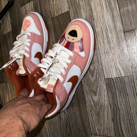 Nike | Shoes | Custom Nike Dunks Stardustrugged Orange White | Poshmark